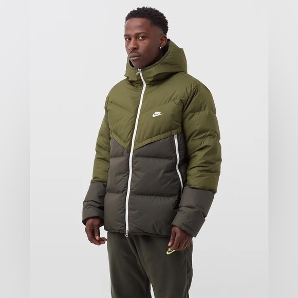 Nike | Jackets & Coats | Nike Sportswear Stormfit Windrunner Down Jacket Men Olive Green ...